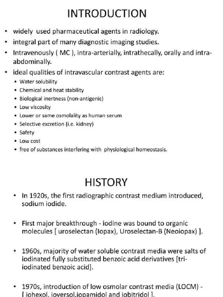 Radiology contrast agents | PDF