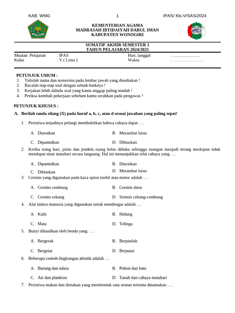 SAS 1_IPAS klas 5 prnt | PDF