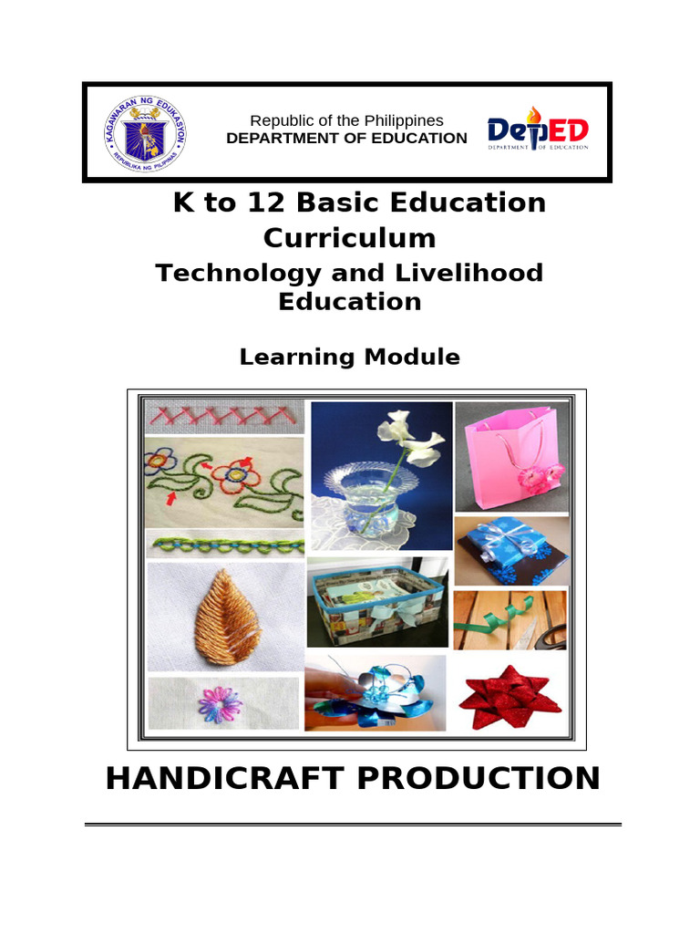 Grade 7-8 Handicraft Learning Module | PDF | Embroidery | Color