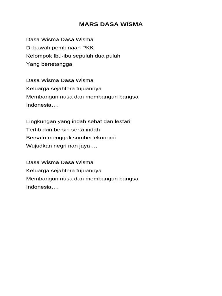 Dasa Wisma: Membangun Keluarga Sejahtera | PDF