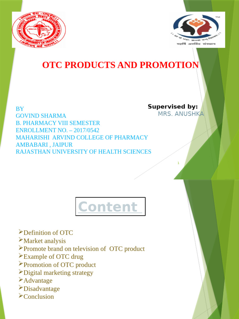 Pharmacy Final Year Report File | PDF | Over The Counter Drug | Analgesic
