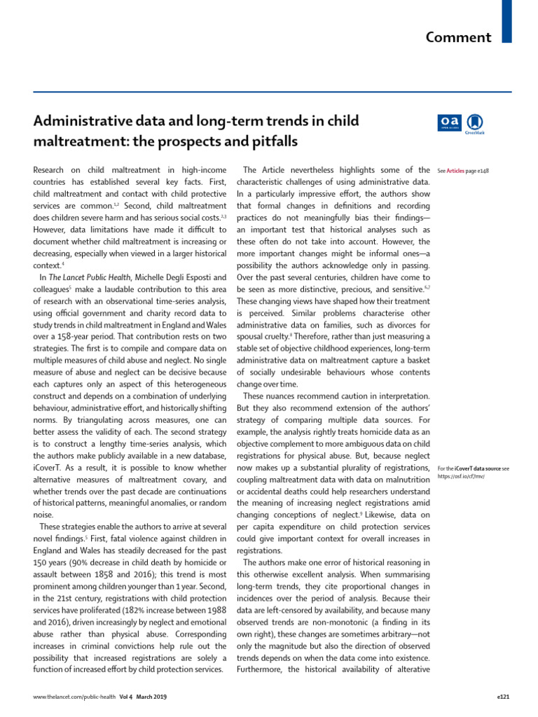 Administrative Data and Long Term Trends in Child | PDF | Child Abuse ...