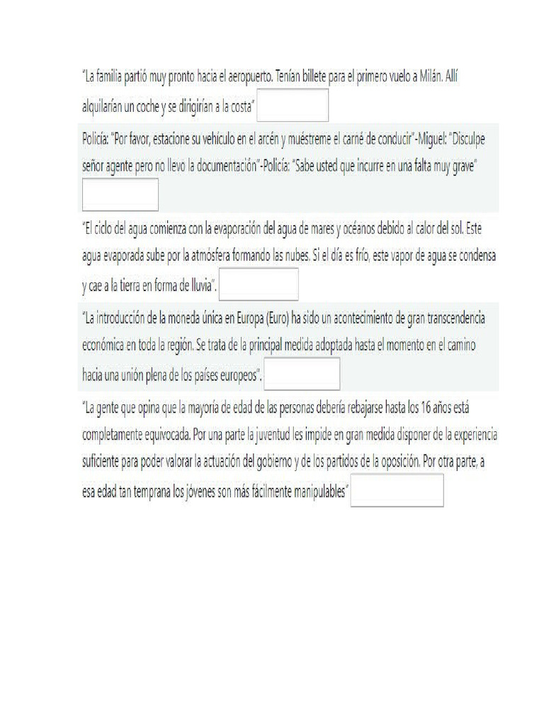 EJERCICIO CLASIFICACIÓN DE TEXTOS | PDF