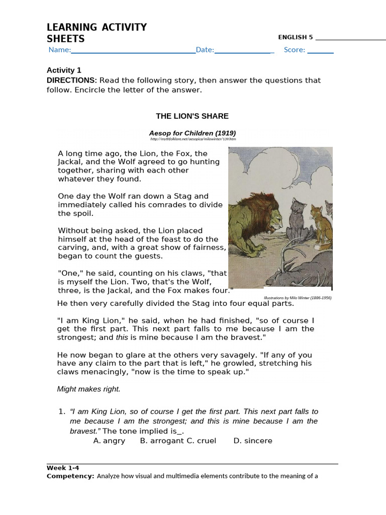 English-5-Q4-LAS-1_Edited | PDF