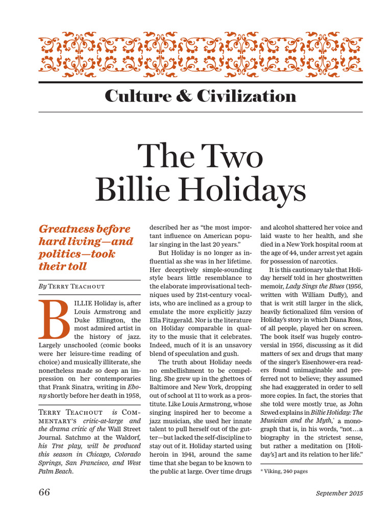 Billie Holiday: Art and Life Explored | PDF