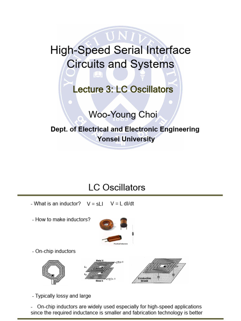 Lecture 3 LC Oscillators | PDF | Inductor | Electronic Oscillator
