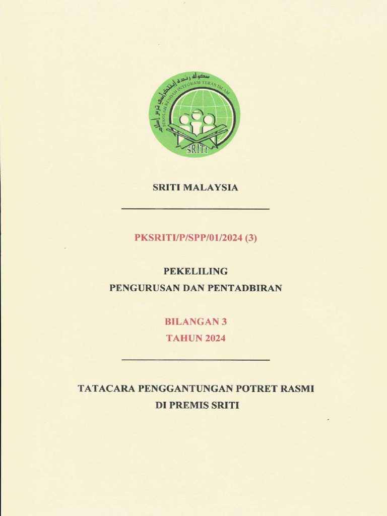 Pekeliling SPP Sriti Malaysia Bil (3) Tatacara Penggantungan Potret ...