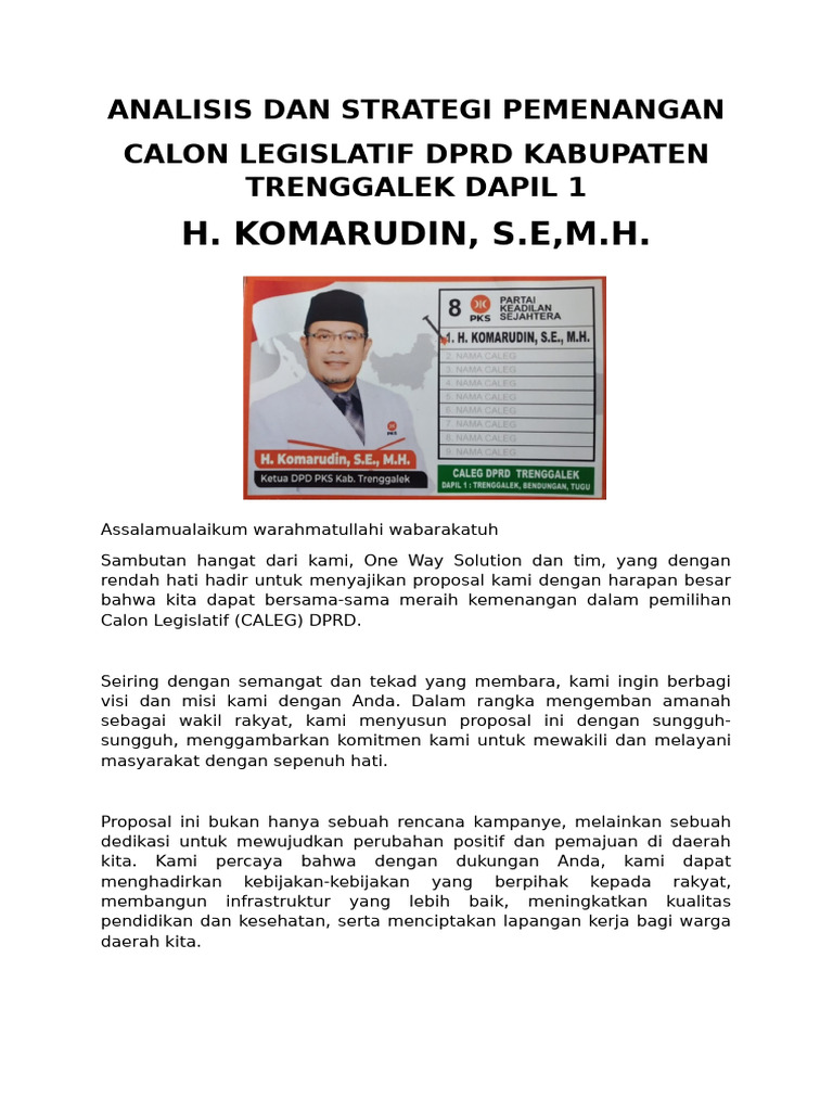 Analisis Dan Strategi Pemenangan Caleg | PDF
