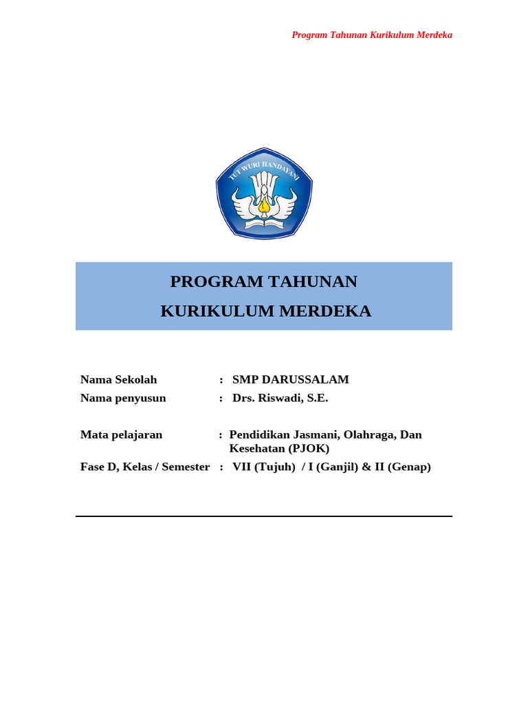 Prota PJOK Kelas VII Kumer | PDF