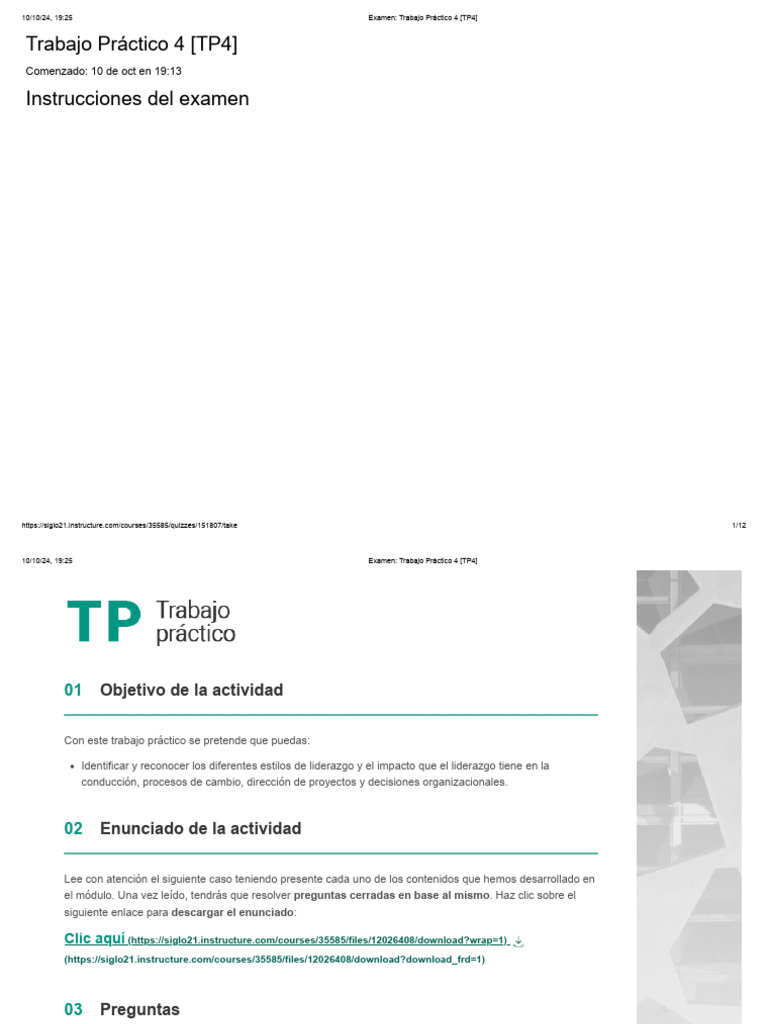 Examen Trabajo Práctico 4 Tp4 100 Pdf Las Emociones Business