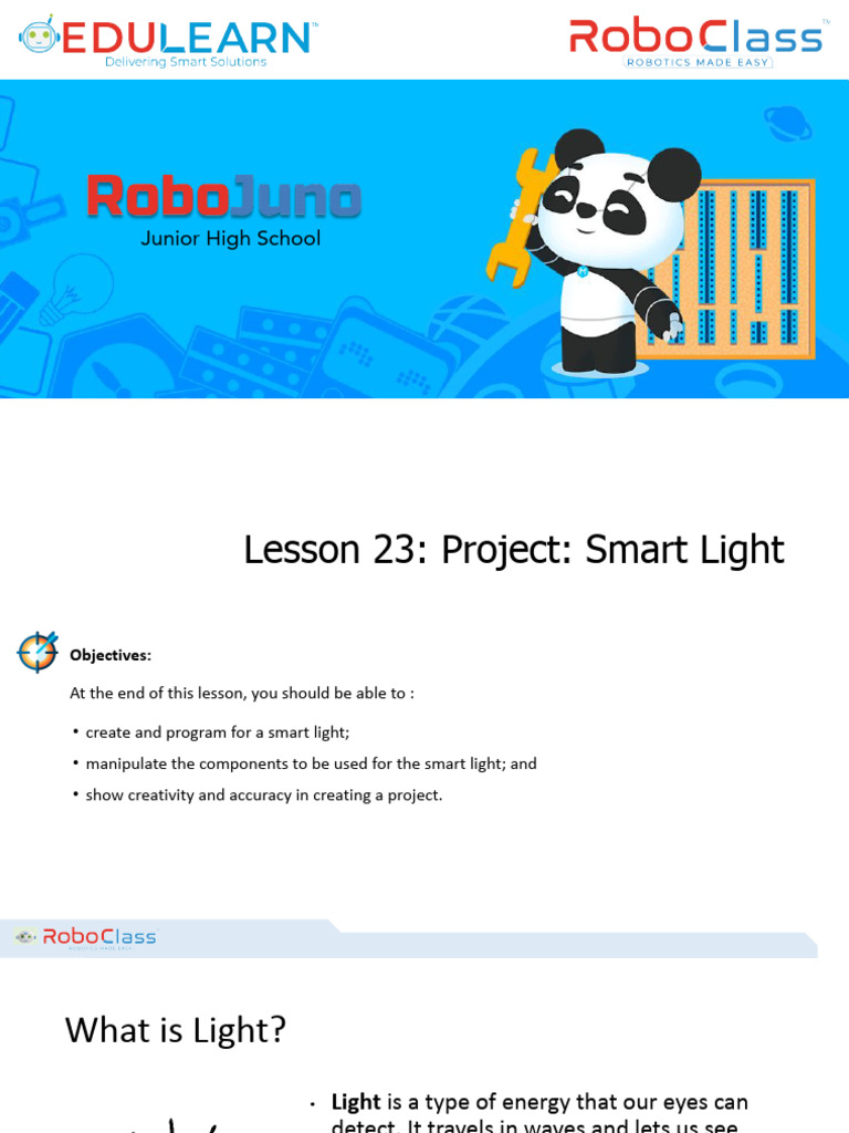 Robotics 8 - Smart Light | PDF | Lighting | Light Emitting Diode