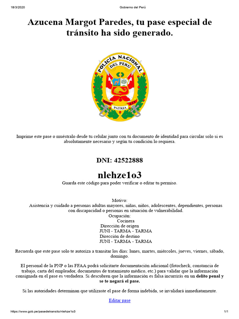 Gobierno Del Perú - AMPJ | PDF