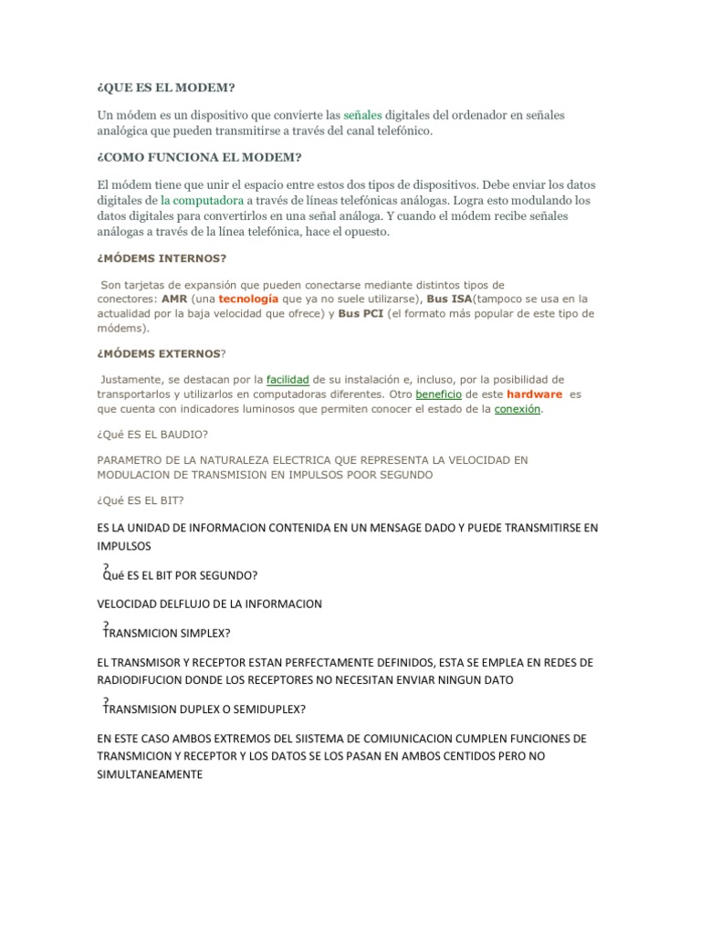 ¿Qué es un módem? | PDF | Módem | Ingeniería en telecomunicaciones