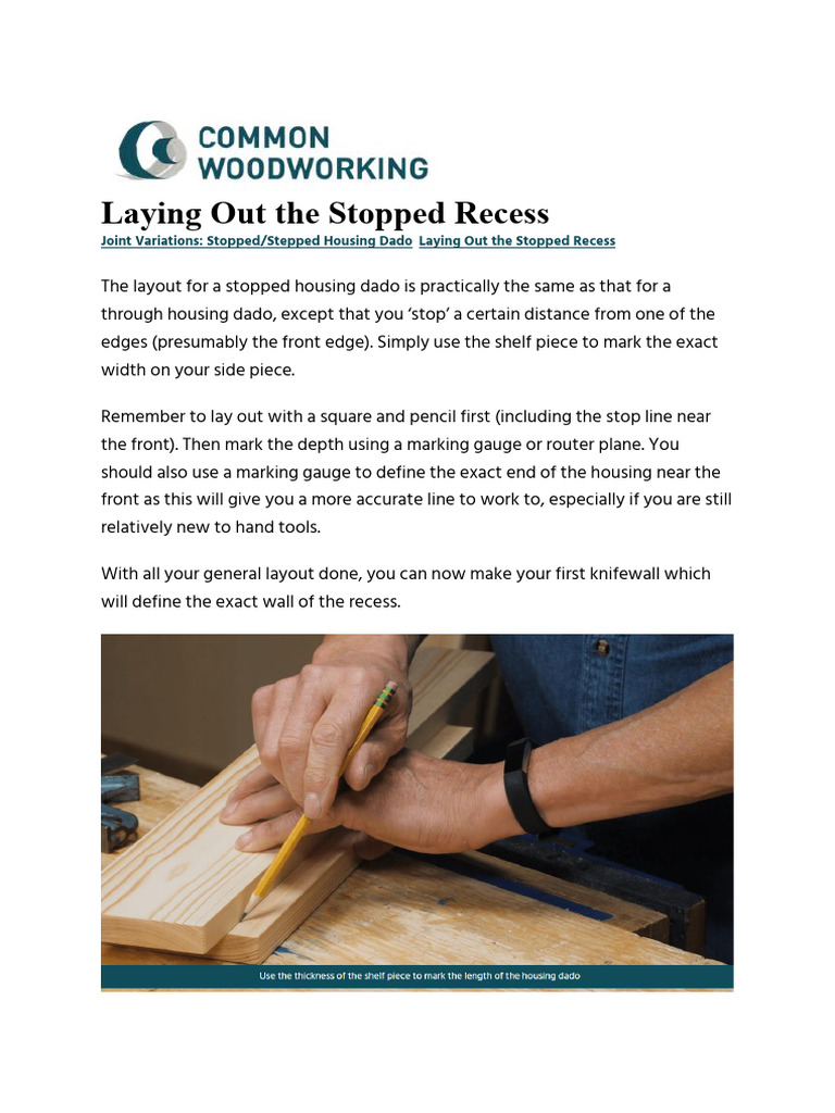 Joint Variation - Stepped Housing Dado | PDF | Tools