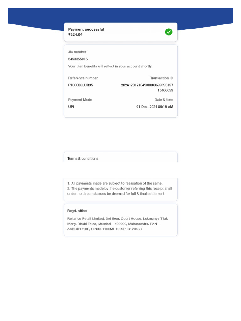 jio bill first | PDF