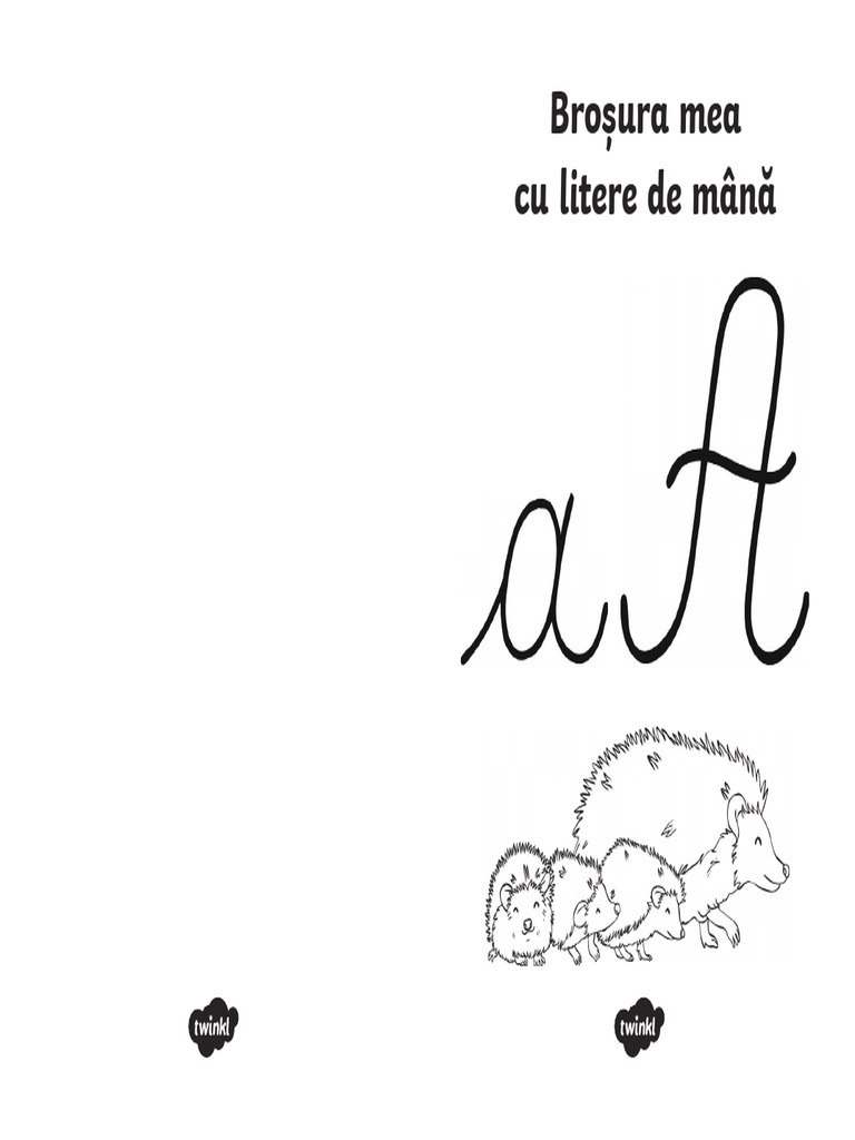 Scrierea Literelor A Si A de Mana - Brosura Cu Activitati | PDF