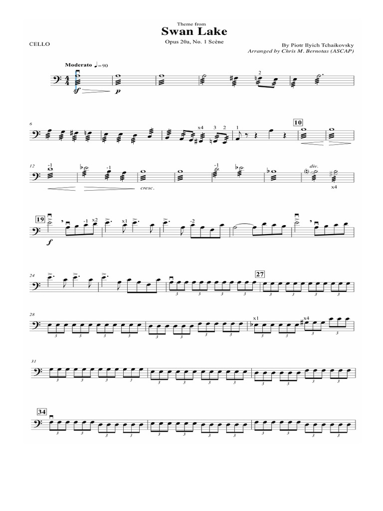 Swan Lake - Cello | PDF