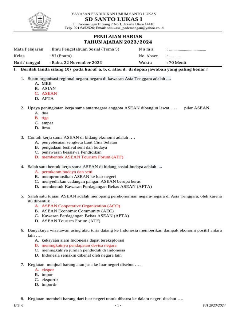PH IPS Tema 5 Soal Cetak | PDF