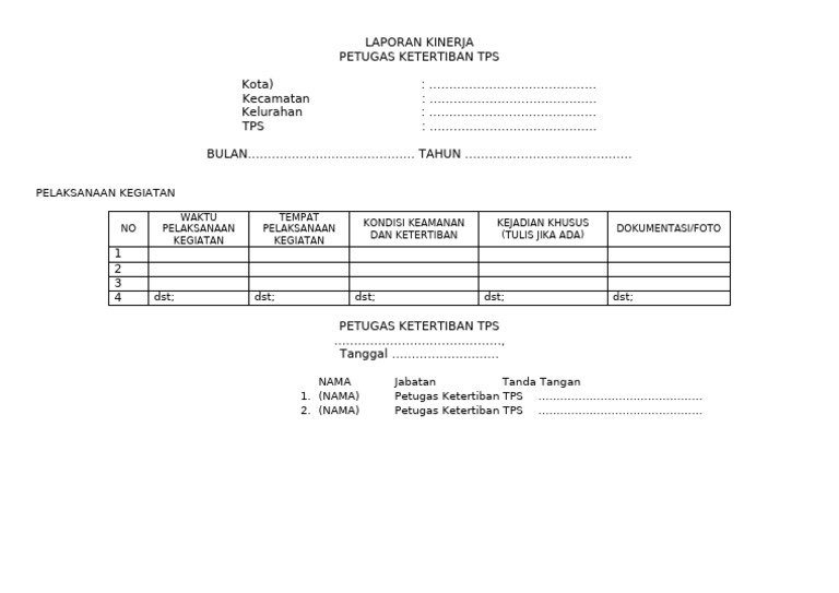 LAPORAN KINERJA LINMAS | PDF