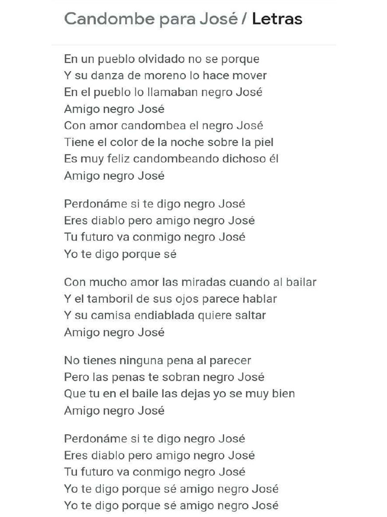 Candombe para José | PDF