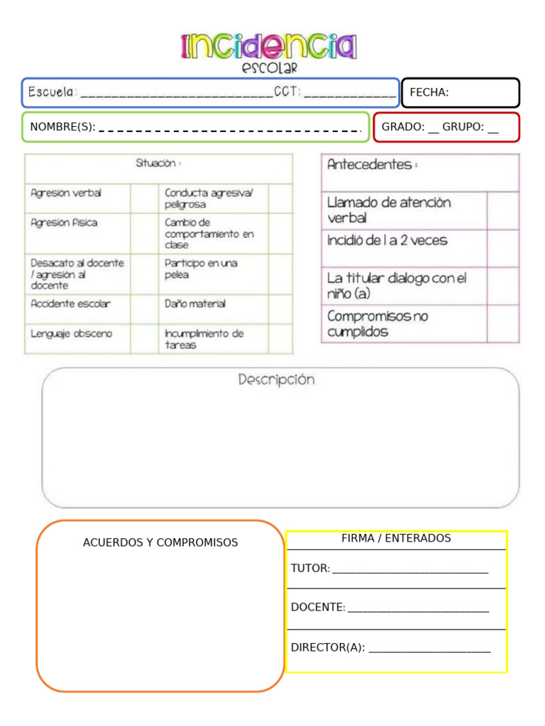 Bitacora Incidencias | PDF