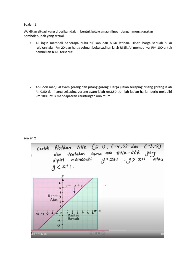 Math f4 Ketaksamaan Linear | PDF