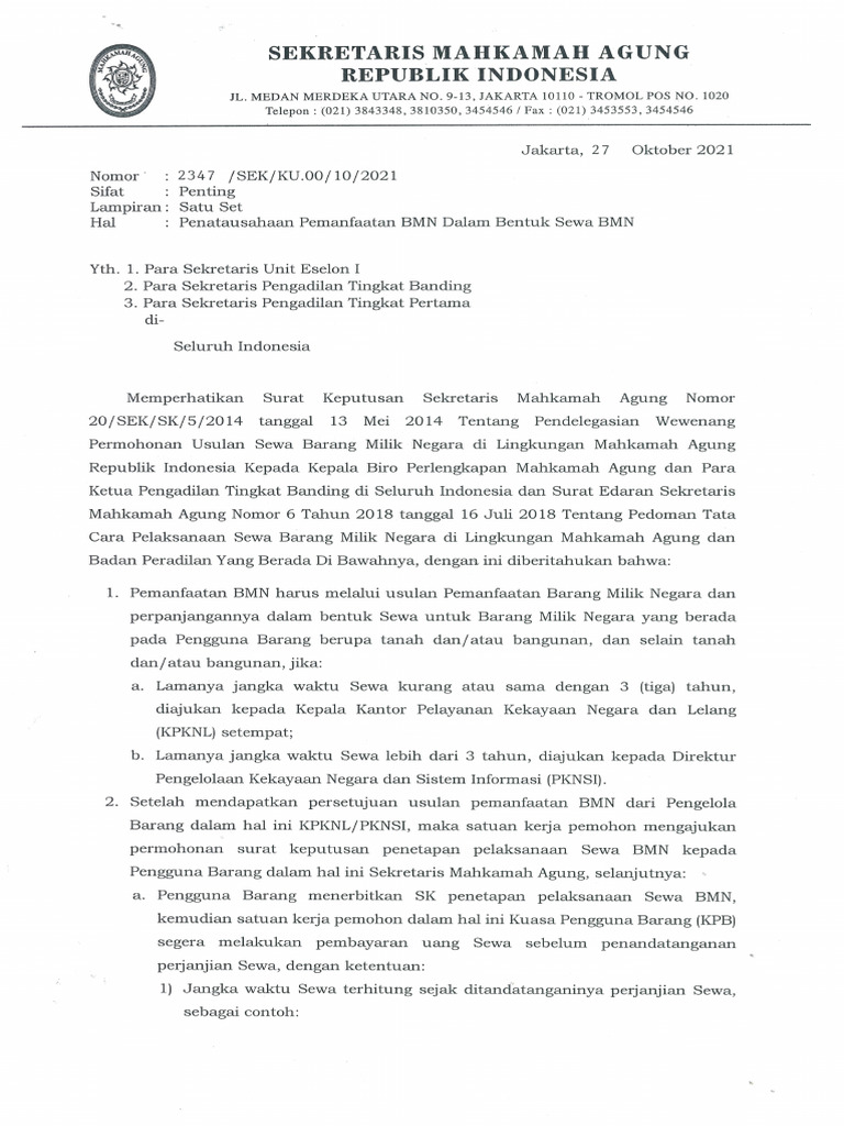 Penatausahaan Pemanfaatan BMN | PDF