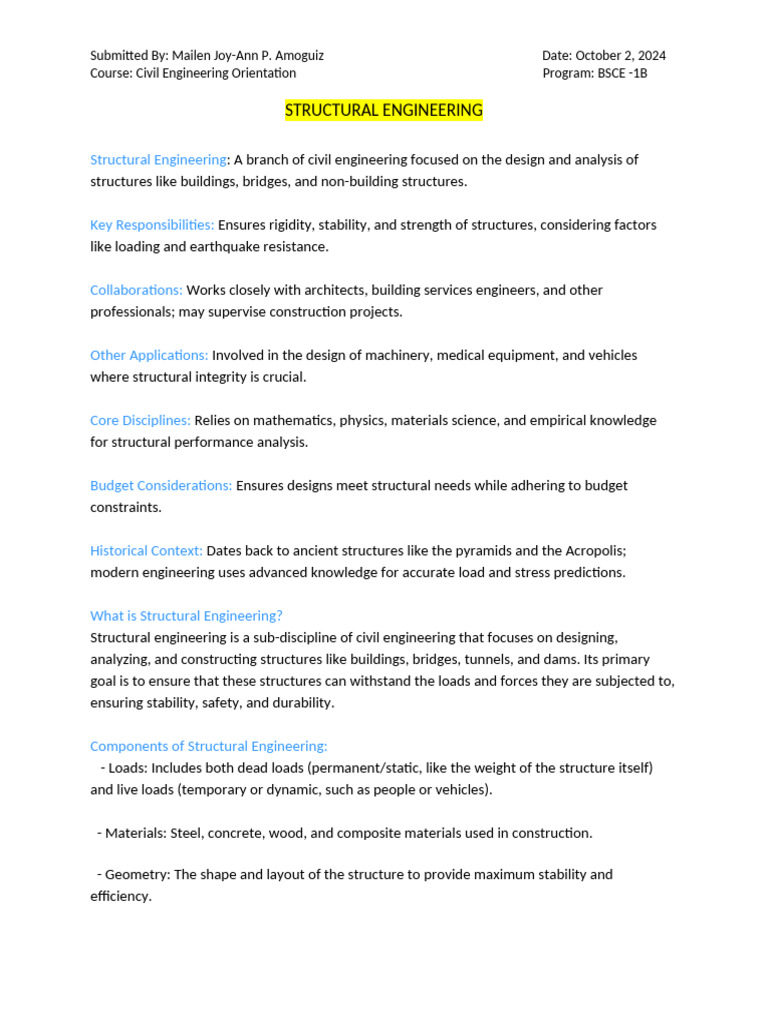 STRUCTURAL ENGI-WPS Office | PDF | Bending | Structural Engineering