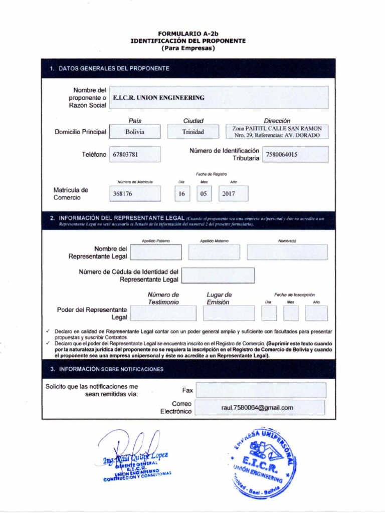 FORMULARIO A-2b | PDF