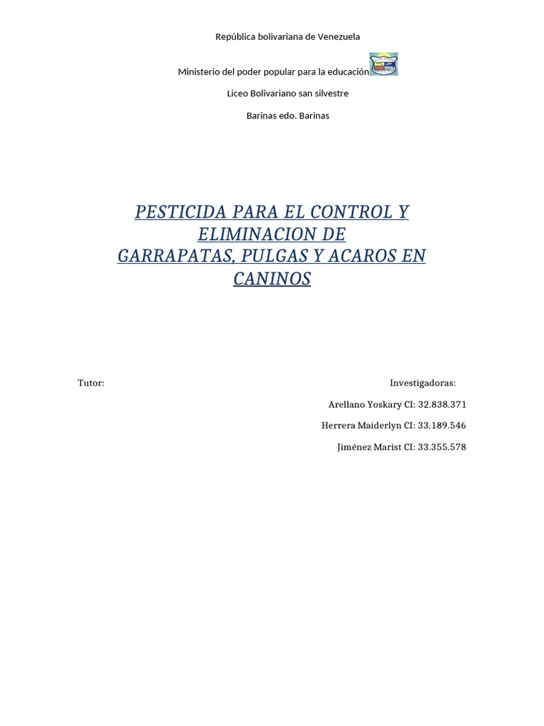 Proyecto Pesticida | PDF | Pesticida | Vinagre