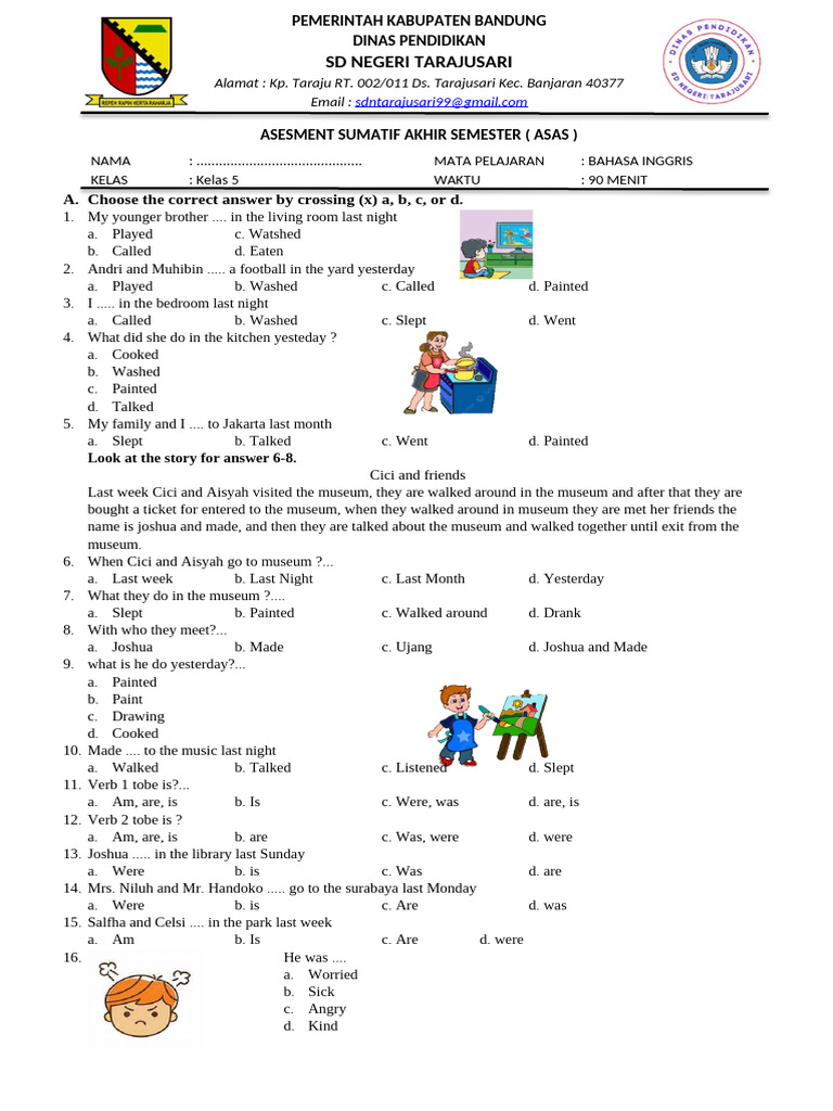 soal bahasa inggris kelas VI | PDF