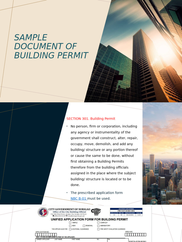 SAMPLE DOCUMENT OF Building Permit | PDF | Civil Law (Common Law ...