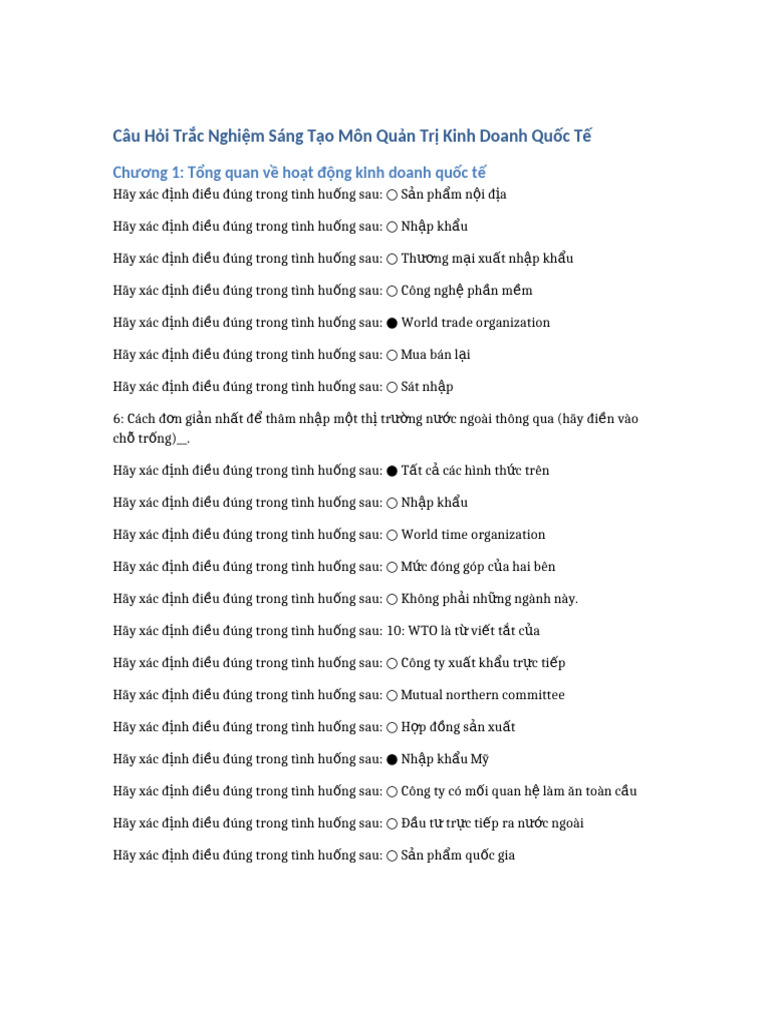 CauHoi TracNghiem SangTao QTKDQT | PDF