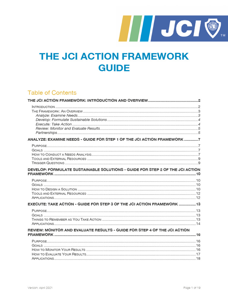 JCI Action Framework Guide En | PDF | Entrepreneurship | Brainstorming