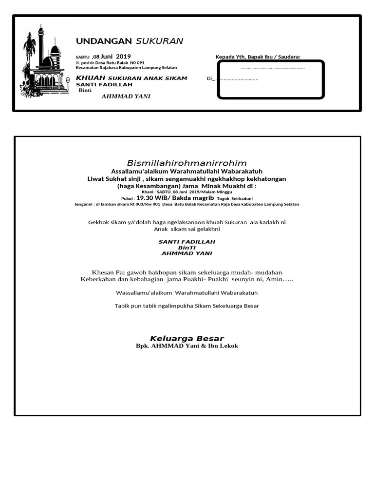 UNDANGAN SUKURAN | PDF