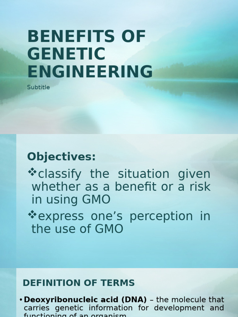 Benefits of Biotechnology | PDF | Genetically Modified Organism | Genetic Engineering