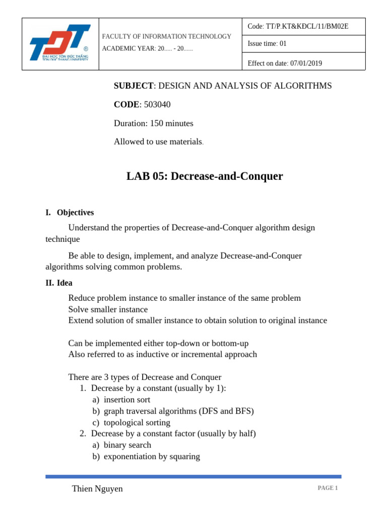 Lab05 | PDF | Algorithms | Computer Science