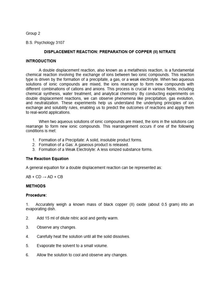 Lab 5 (2) | PDF | Chemical Reactions | Mole (Unit)