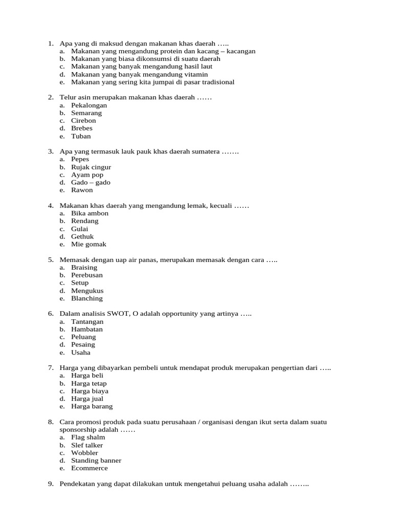 Latihan Soal Kwu Xi | PDF