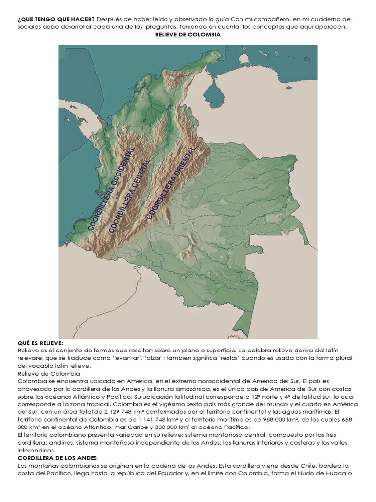 Guia Relieve de Colombia | PDF | Andes | Colombia