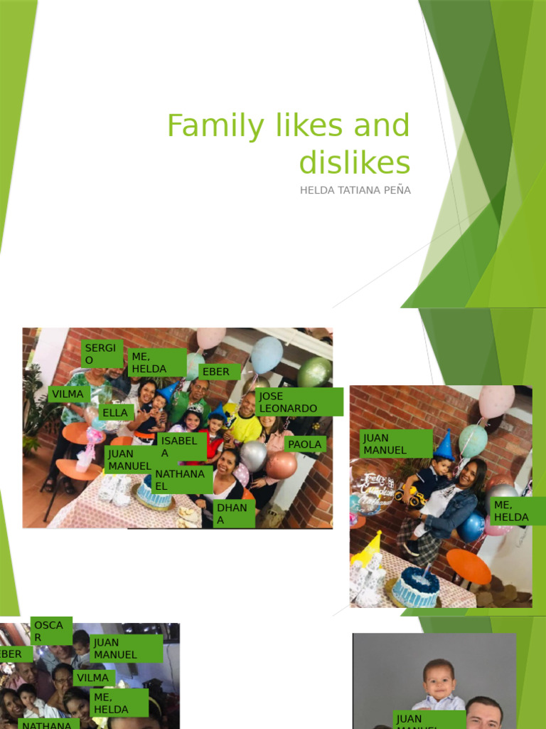 FAMILY LIKES AND DISLIKES Evidencia English Beginner Sena | PDF ...