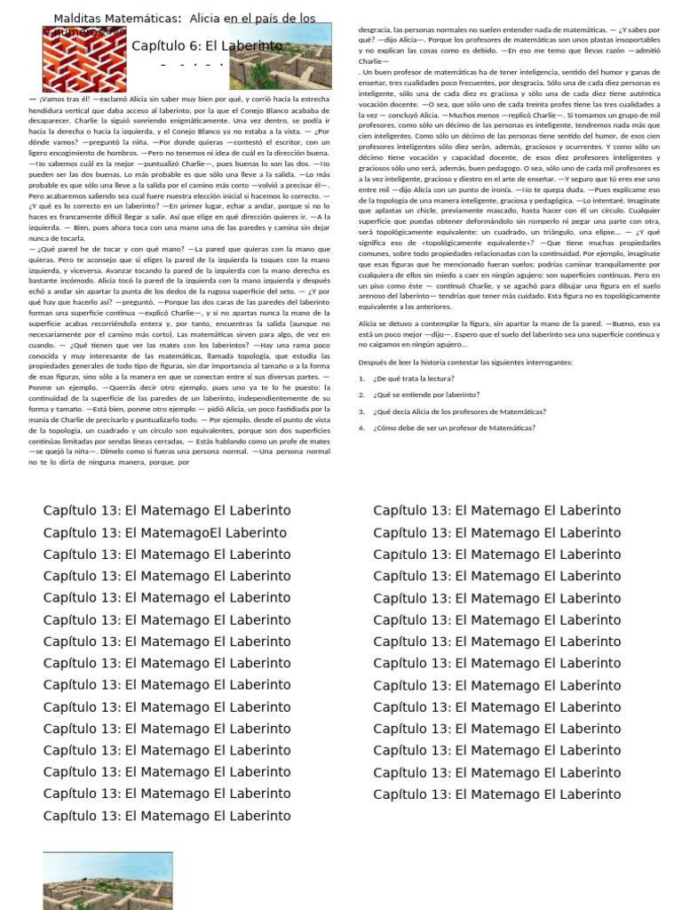 CAPITULO 6. EL LABERINTO.1 | PDF | Topología