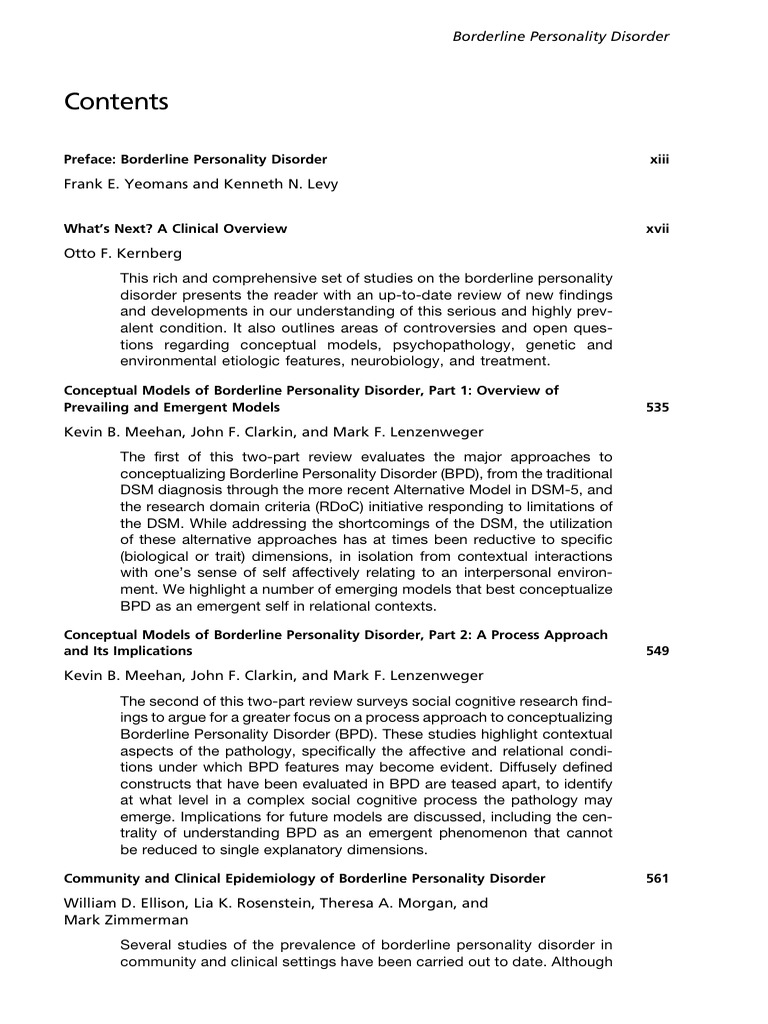 Contents Psc | PDF | Borderline Personality Disorder | Mental Disorder