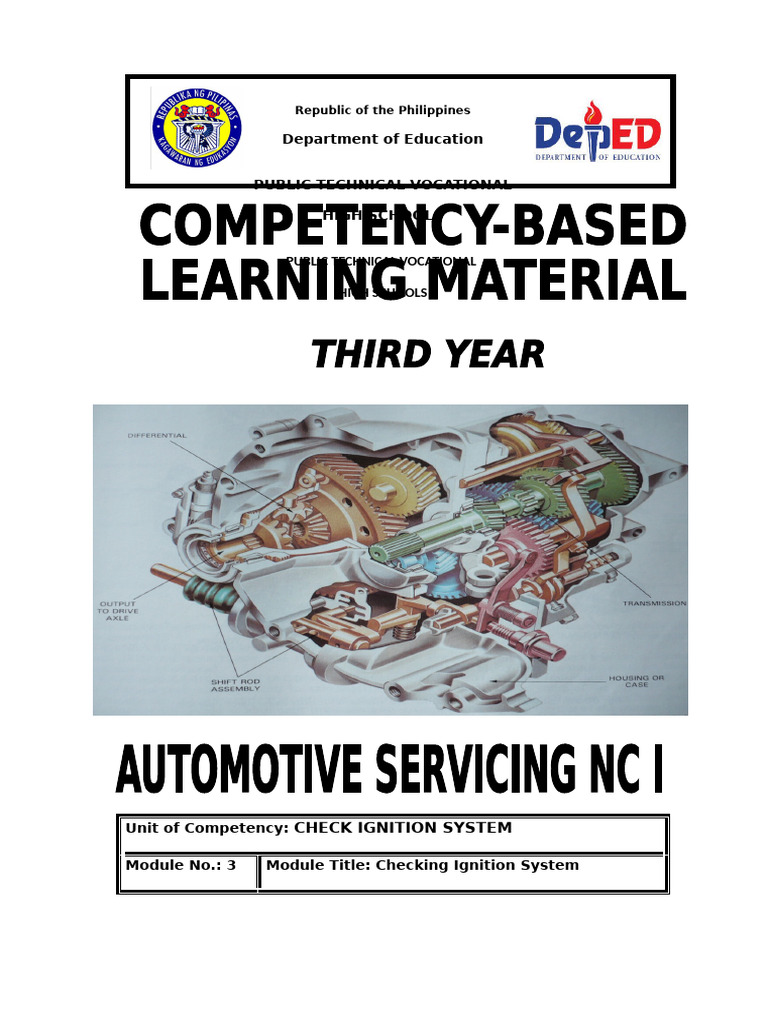 Y3 - Module 3 - Servicing Ignition System | PDF | Distributor | Transformer