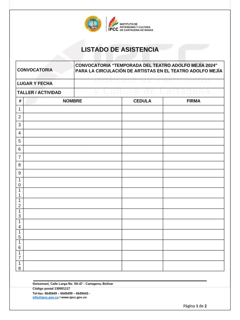 Anexo 8_listado de Asistencia Tam 2024 | PDF