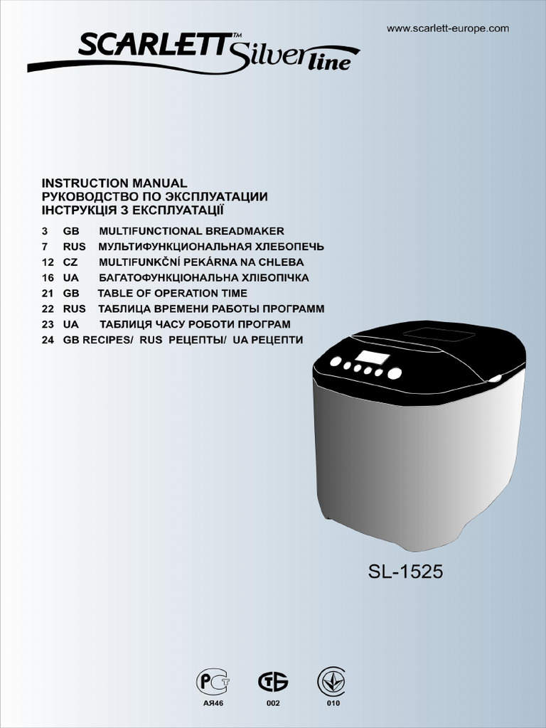 Breadmaker Instruction Manual IM009 | PDF | Breads | Baker's Yeast