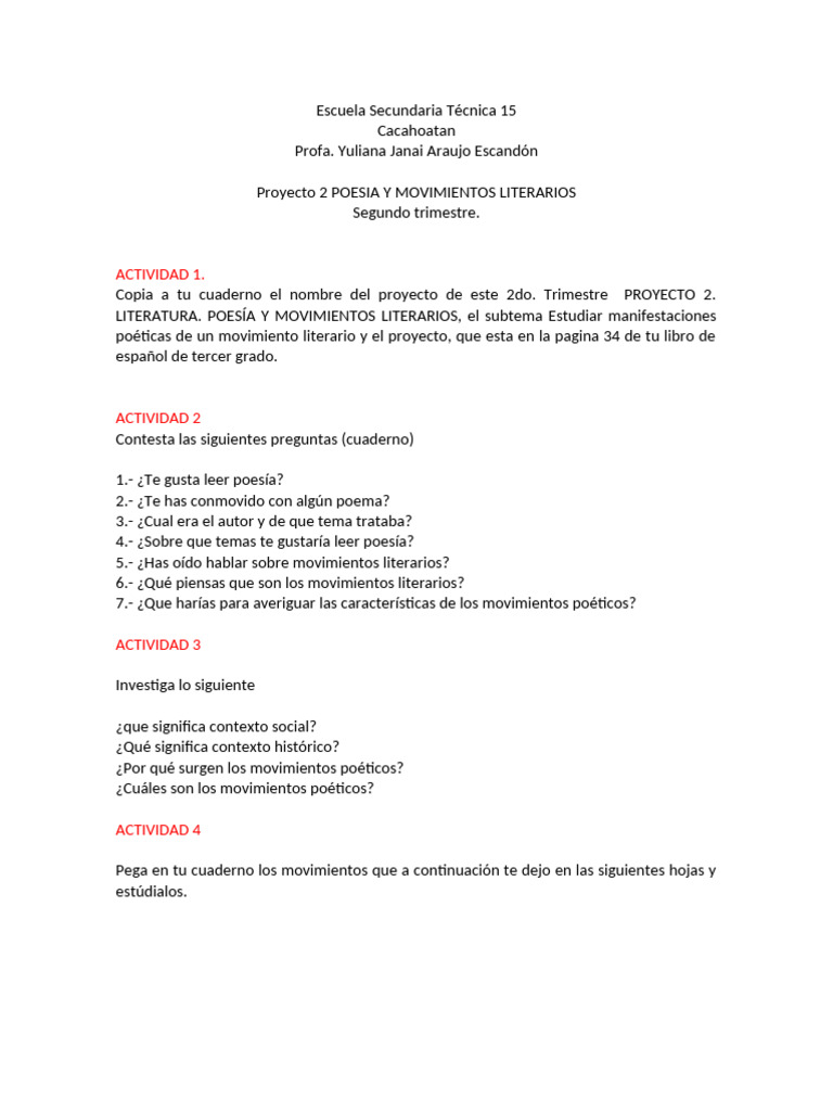 2do Trimestre 3er Grado | PDF | Poesía