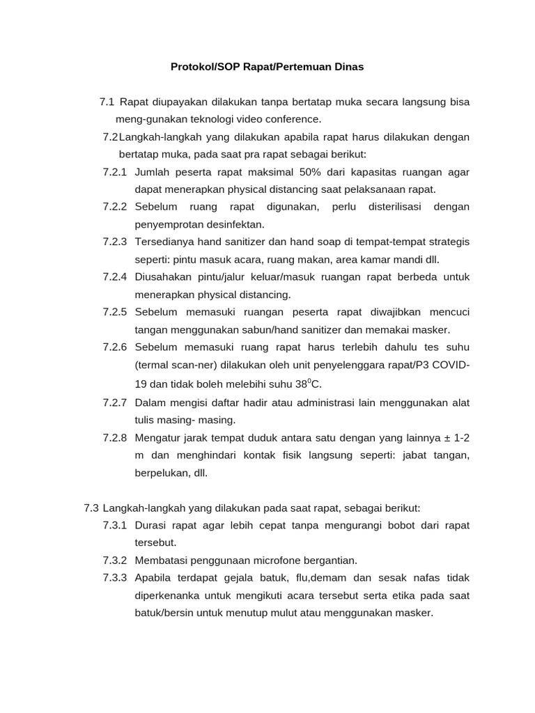 SOP Rapat Dinas | PDF