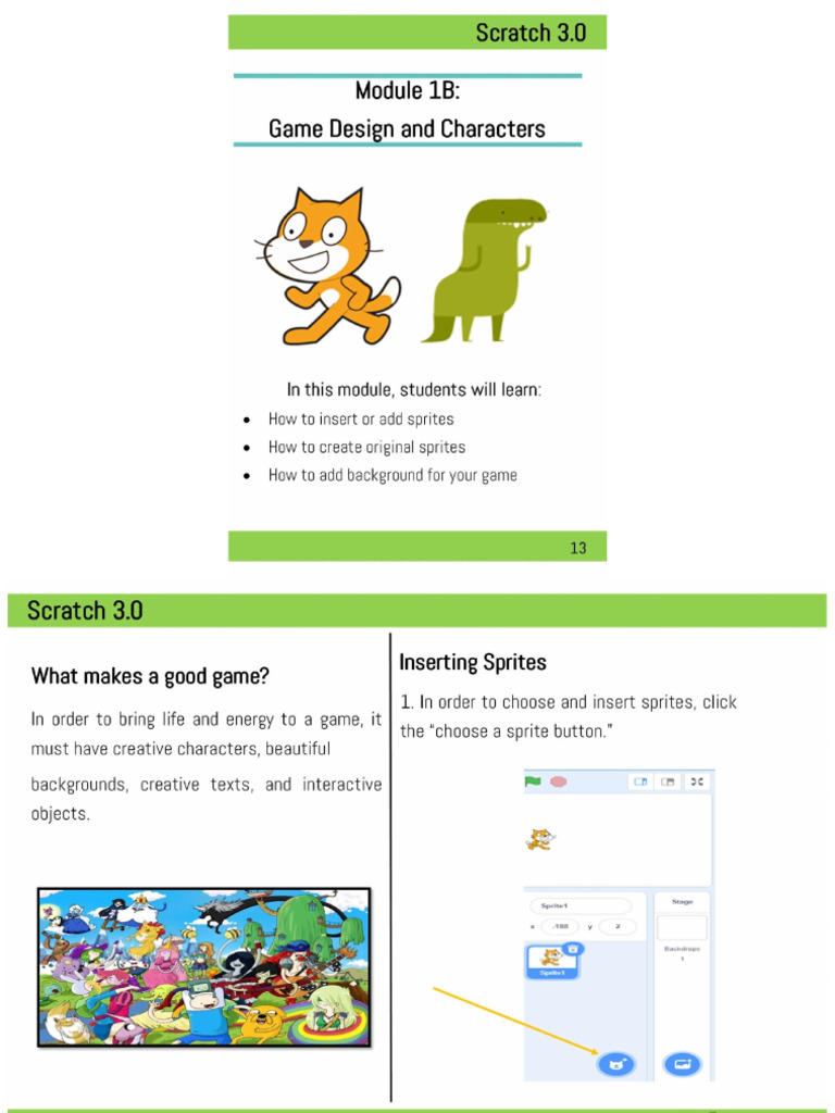Scratch Lesson 1B (2023) | PDF