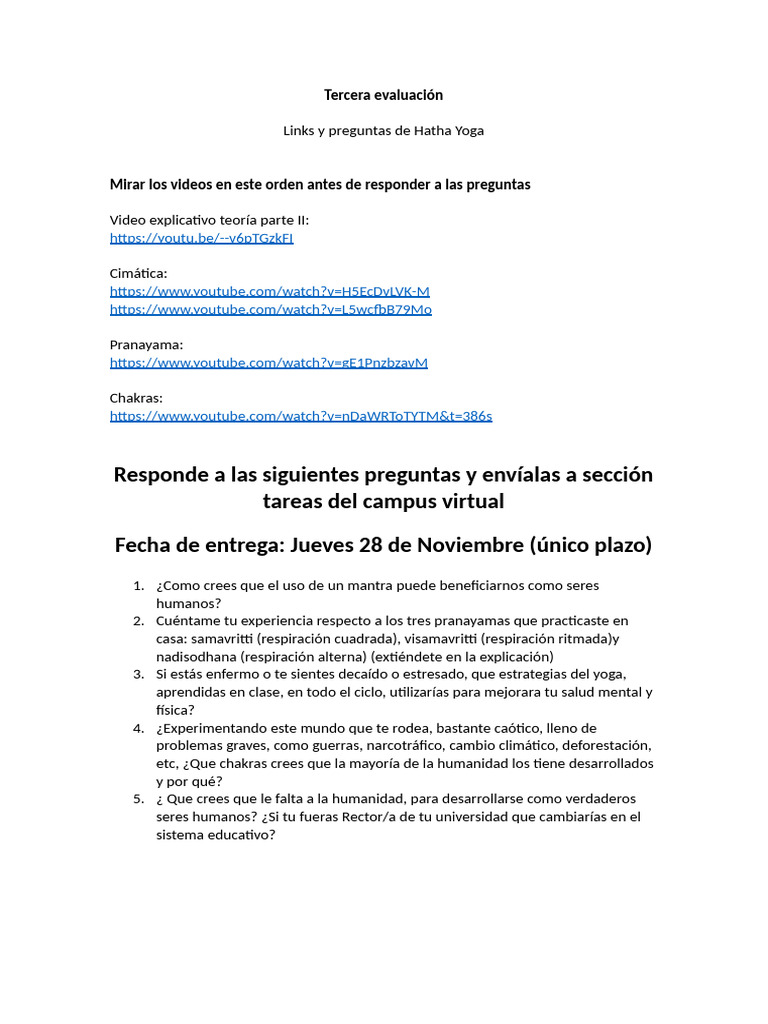 Preguntas Tercera Evaluación Marz | PDF